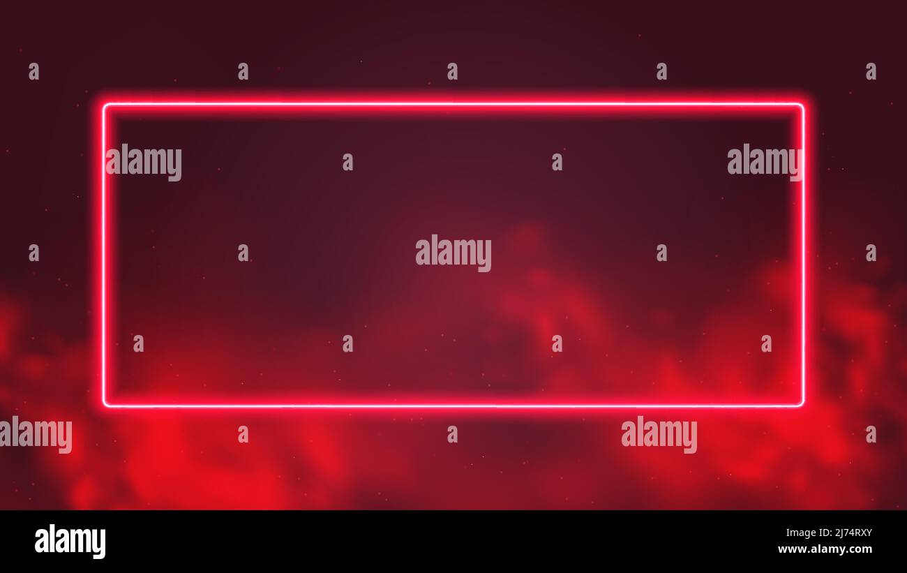 Neon rectangle frame smoke Stock Vector Images - Alamy