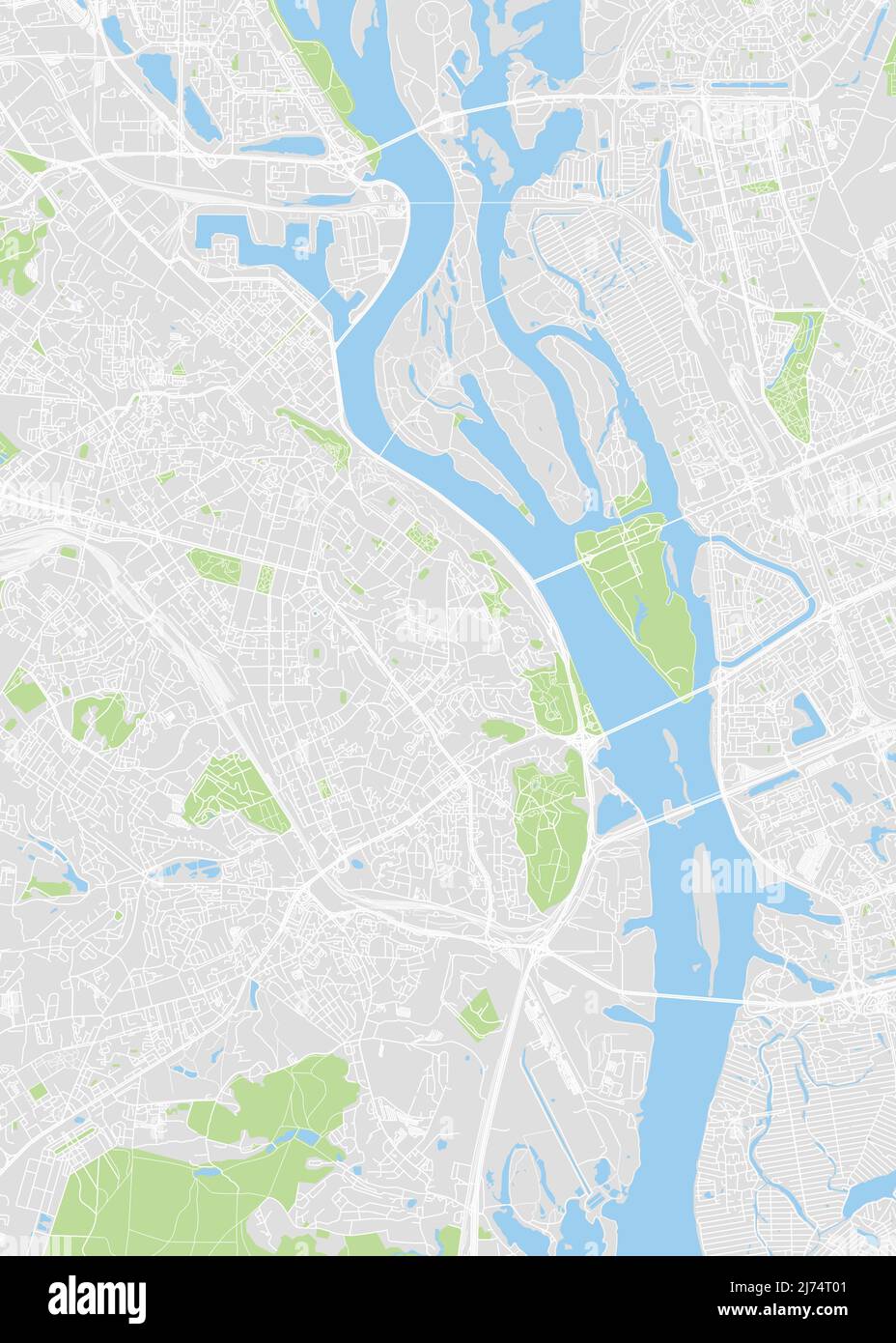 City map Kyiv, color detailed plan, vector illustration Stock Vector ...