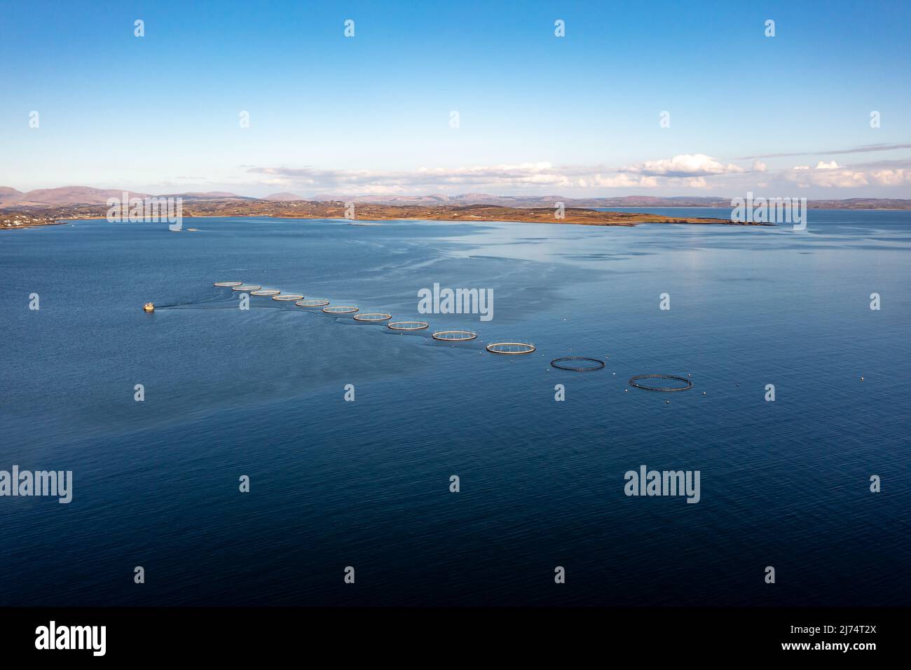 Aerial view of fish farm in County Donegal - Ireland Stock Photo - Alamy