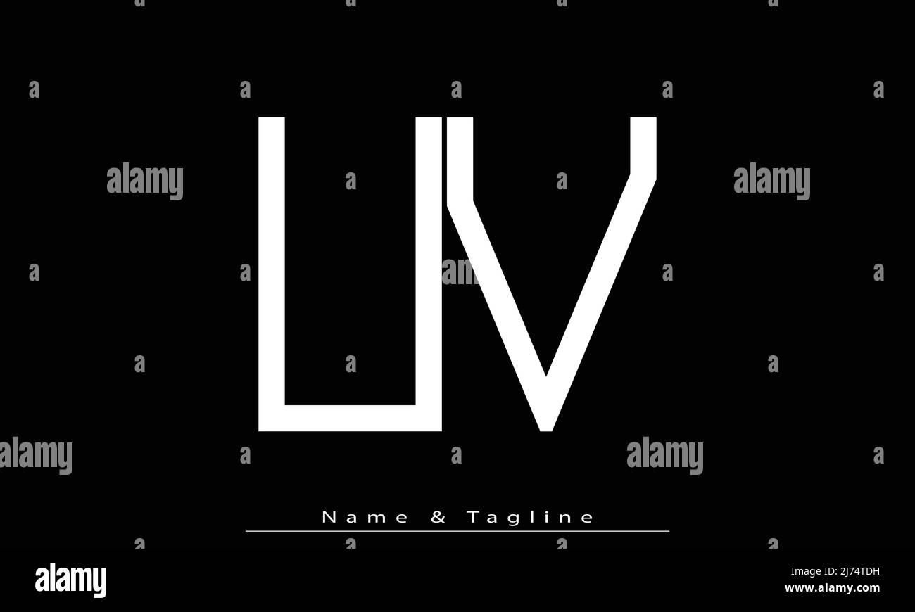 Alphabet letters Initials Monogram logo UV , VU Stock Vector Image ...