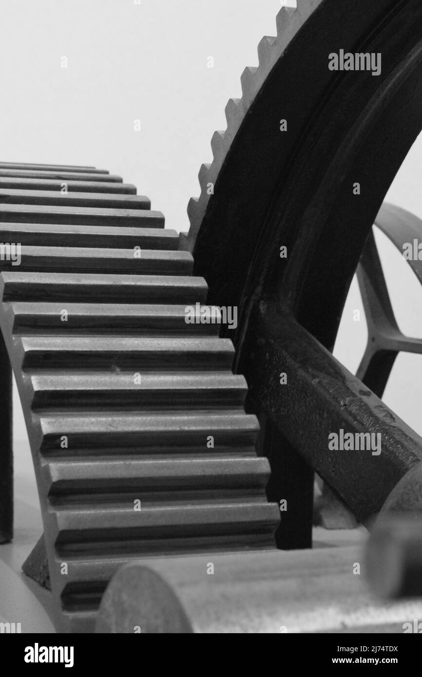 Rotating cogs Black and White Stock Photos & Images - Alamy