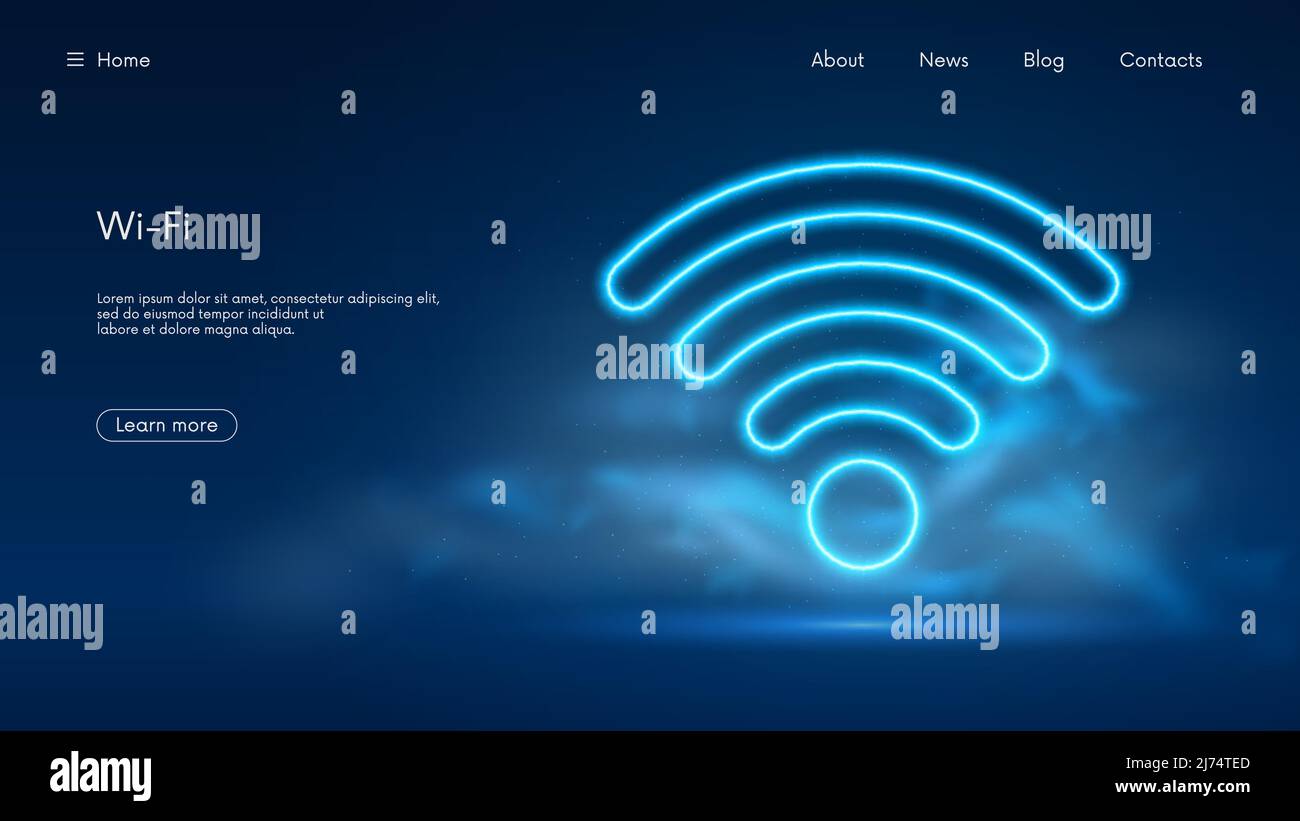 Wi Fi symbol, wireless networking digital hi tech innovation concept ...