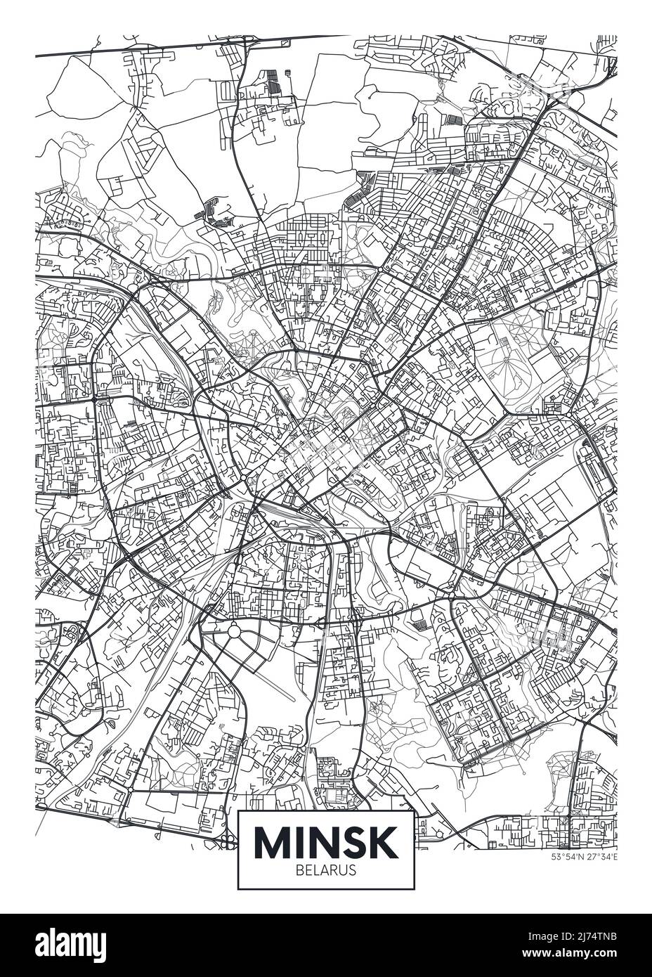City map Minsk, travel vector poster design Stock Vector Image & Art ...