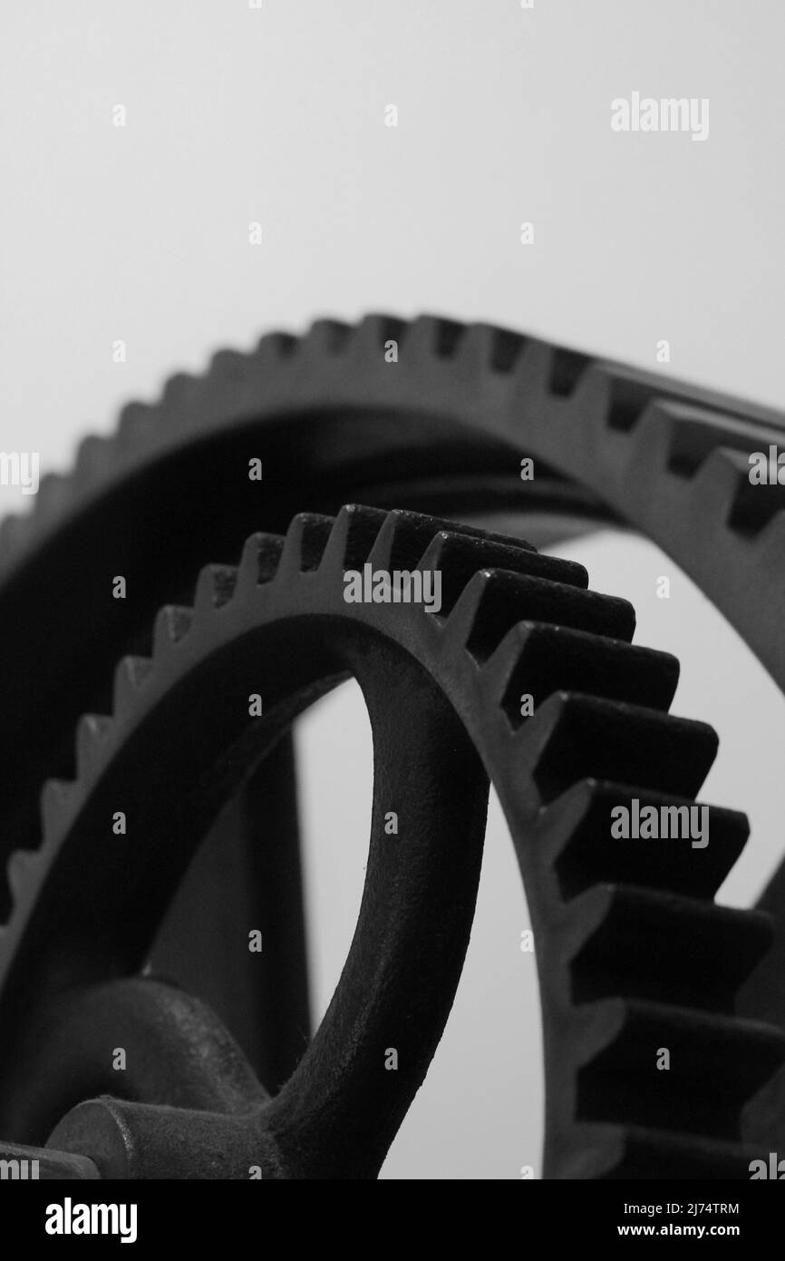 Rotating cogs Black and White Stock Photos & Images - Alamy