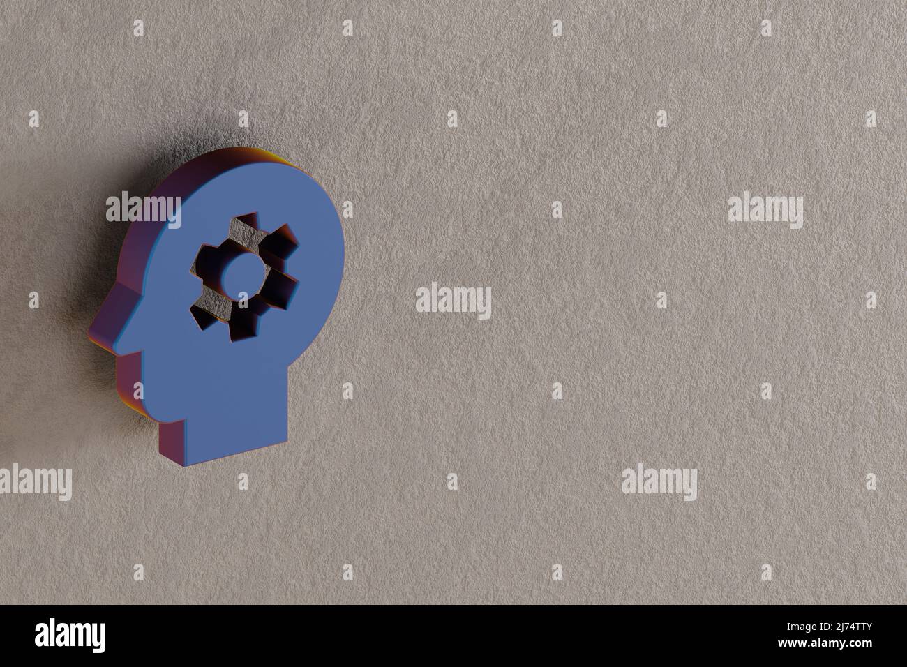 Beautiful abstract illustrations Blue Psychology symbol icons on a wall ...