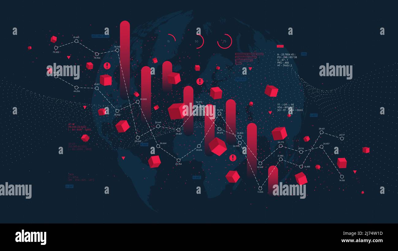 Digital visualization of charts financial analytics and analysis of ...