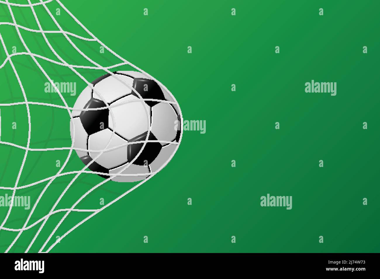 3d realistic soccer ball in goal net. Football background for banner ...