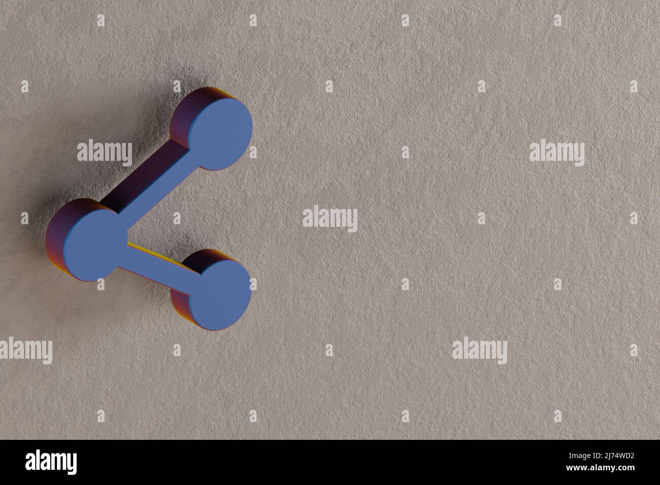 Beautiful abstract illustrations Blue Share symbol icons on a wall ...