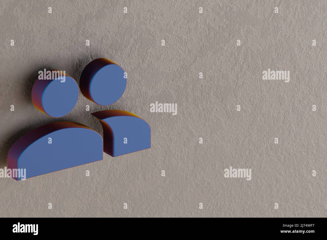 Beautiful abstract illustrations Blue People symbol icons on a wall ...