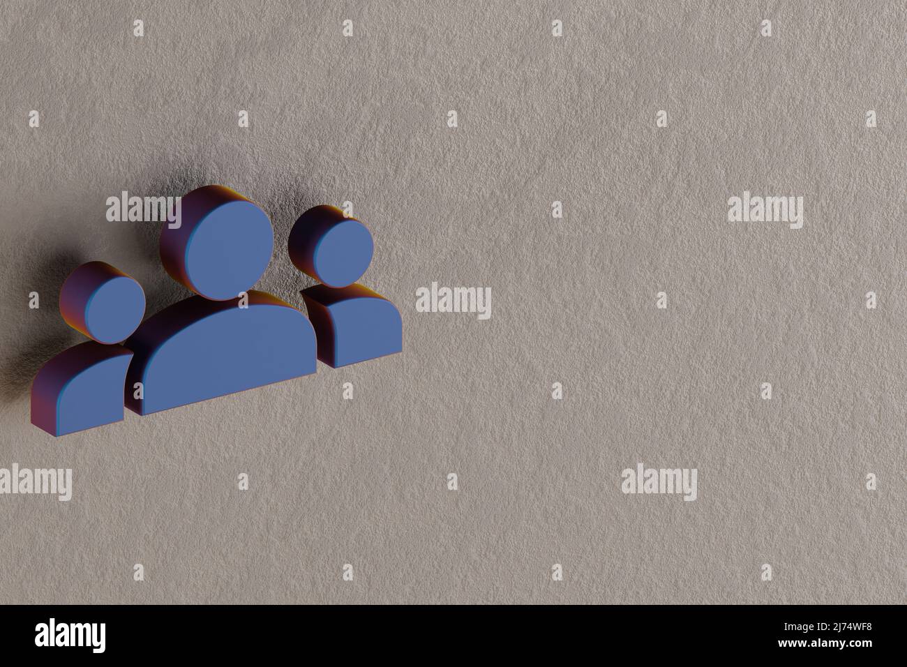 Beautiful abstract illustrations Blue Groups symbol icons on a wall ...