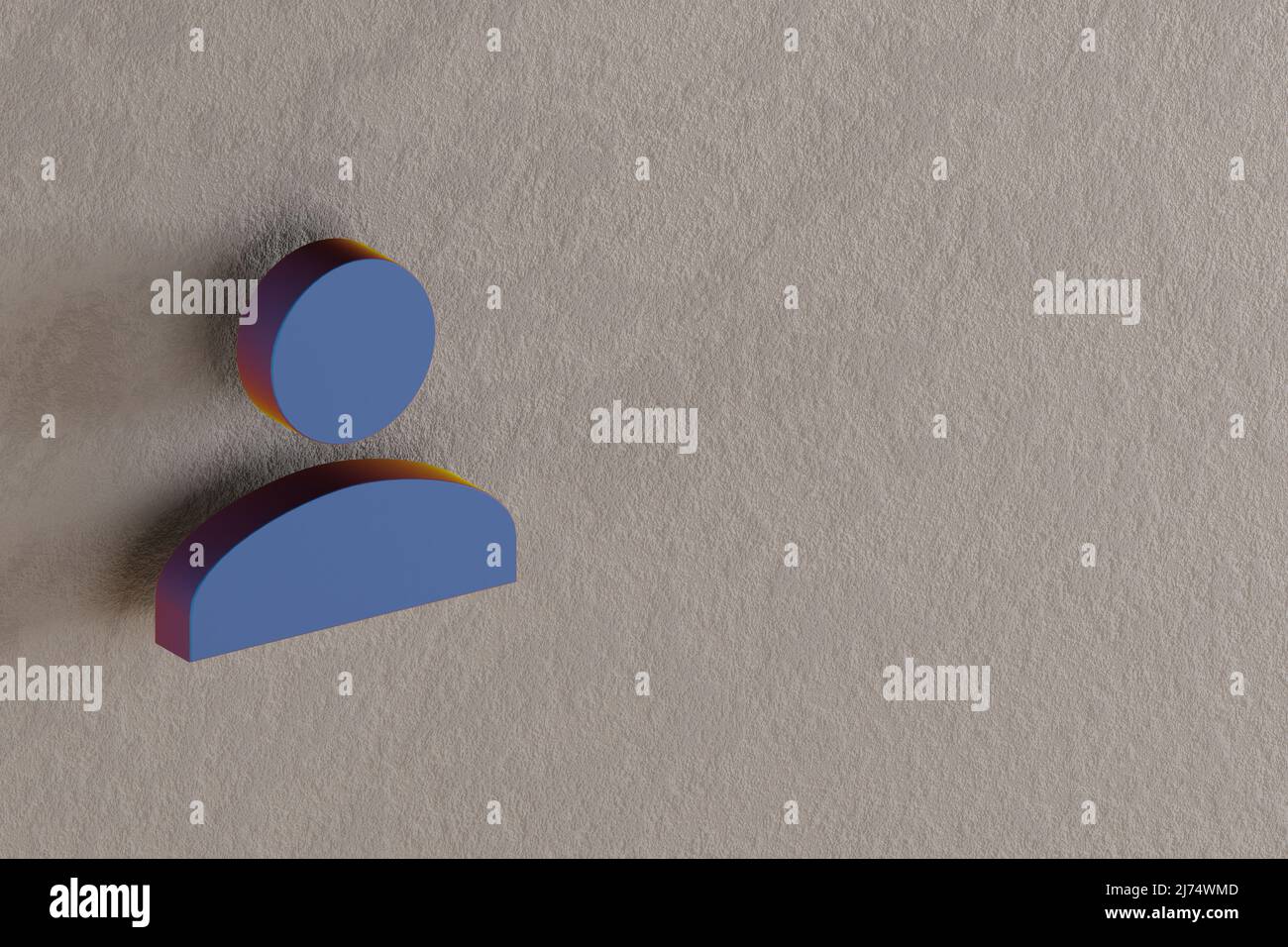 Beautiful abstract illustrations Blue person symbol icons on a wall ...