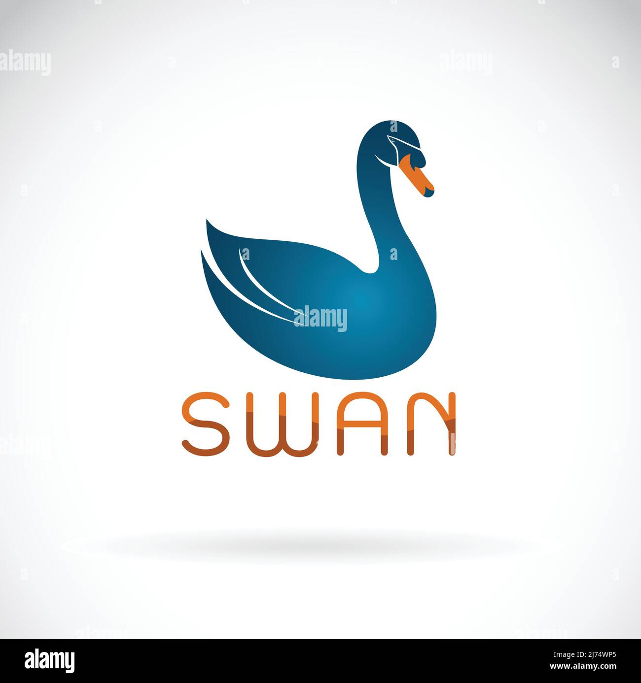 Vector of blue swan design on white background. Wild Animal. Bird. Easy ...