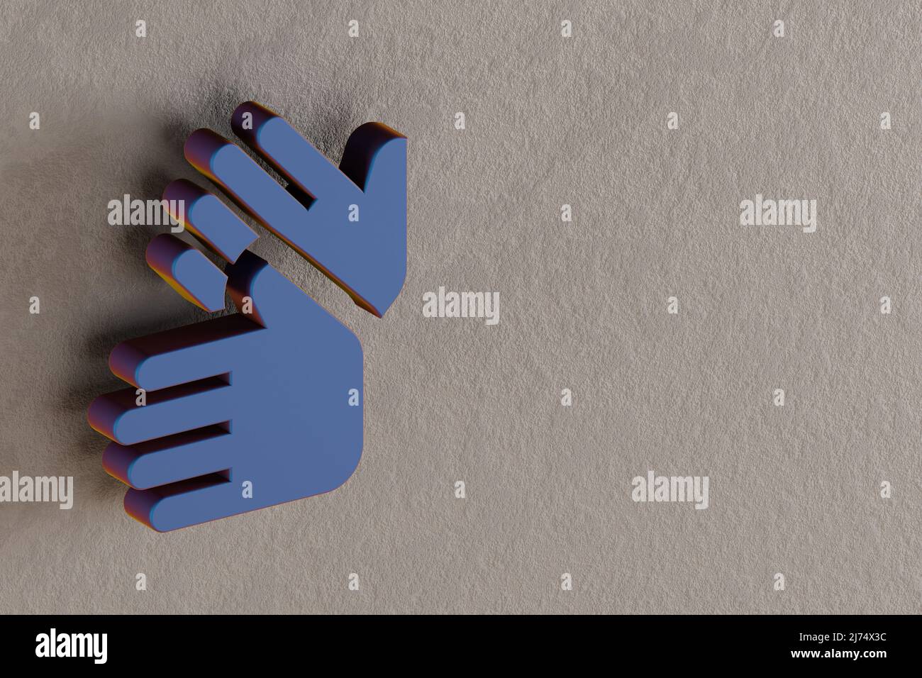 Beautiful abstract illustrations Blue Sign Language symbol icons on a ...