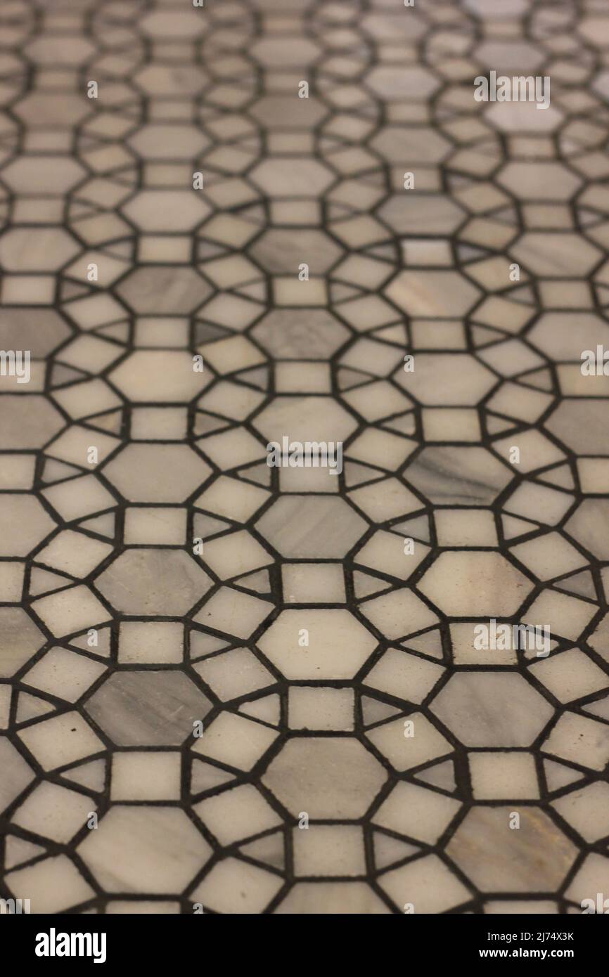 Beautiful vintage mosaic floor with a traditional repeating pattern ...