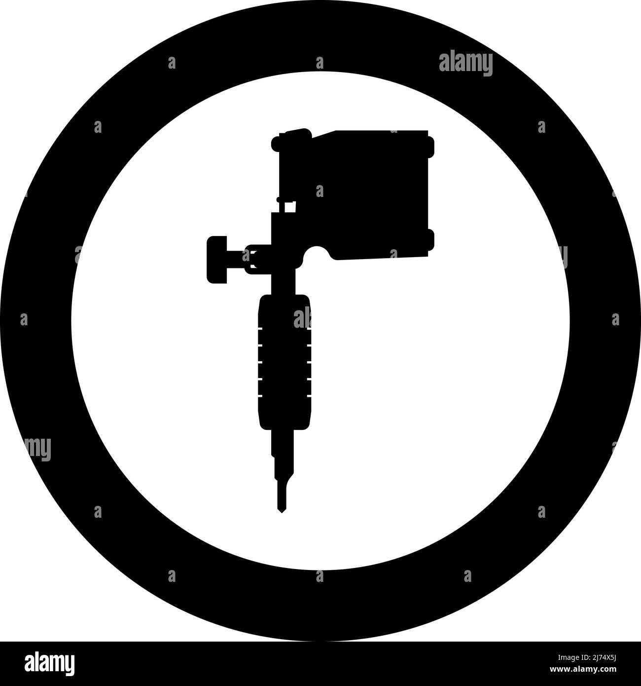 tattoos icon in circle round black color vector illustration image ...