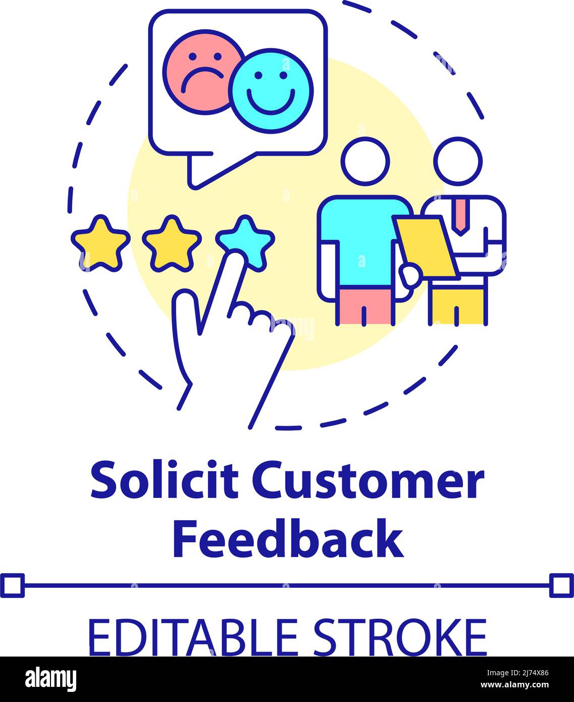 Solicit customer feedback concept icon Stock Vector Image & Art - Alamy