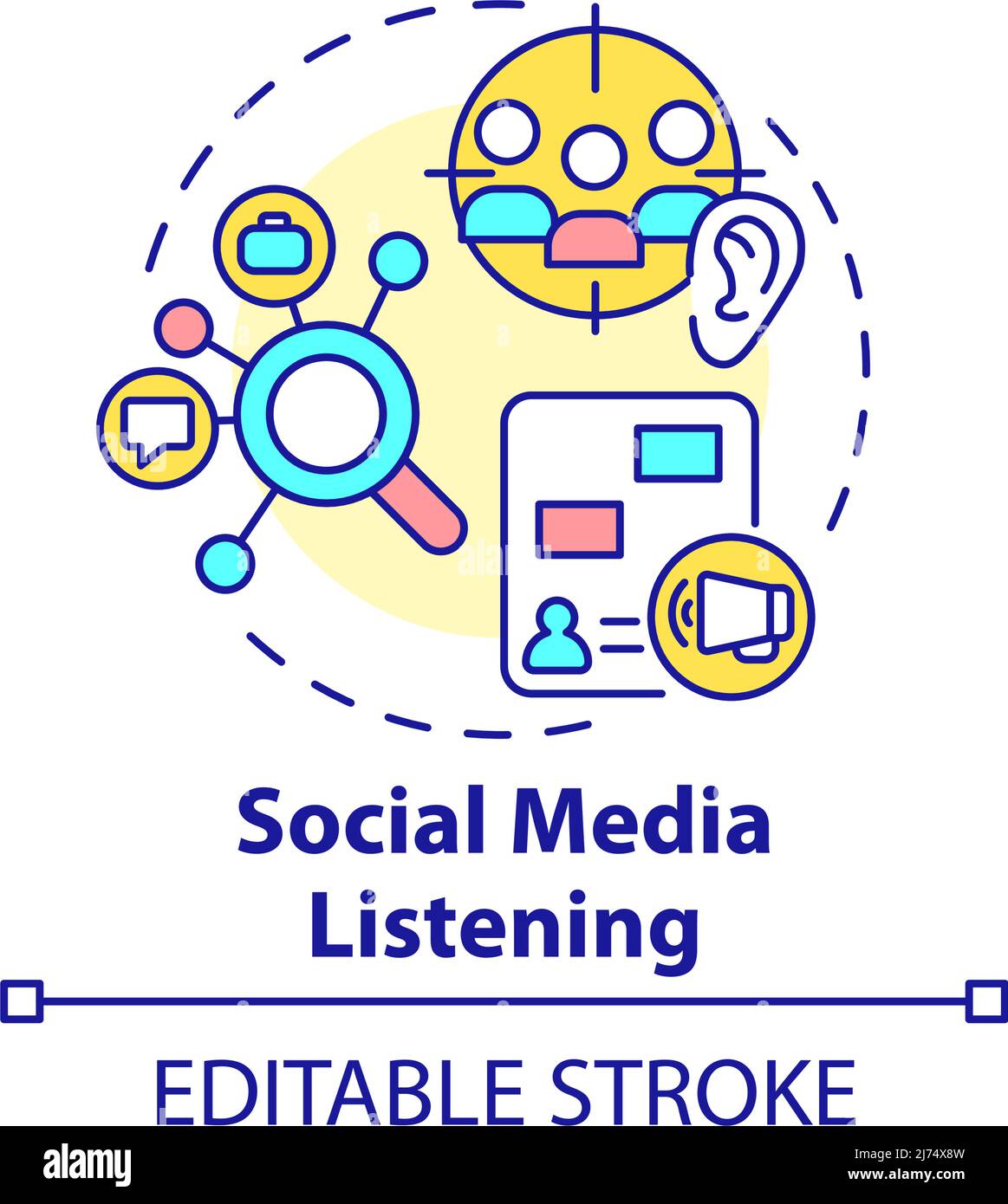 Social media listening concept icon Stock Vector Image & Art - Alamy
