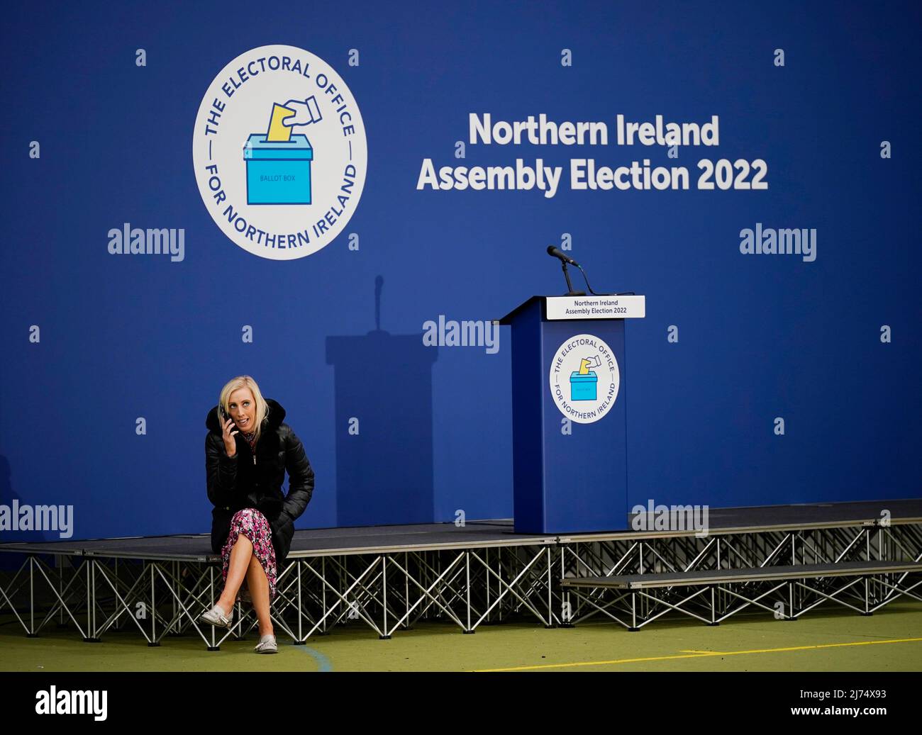 DUP MP Carla Lockhart at the Northern Ireland Assembly Election count ...