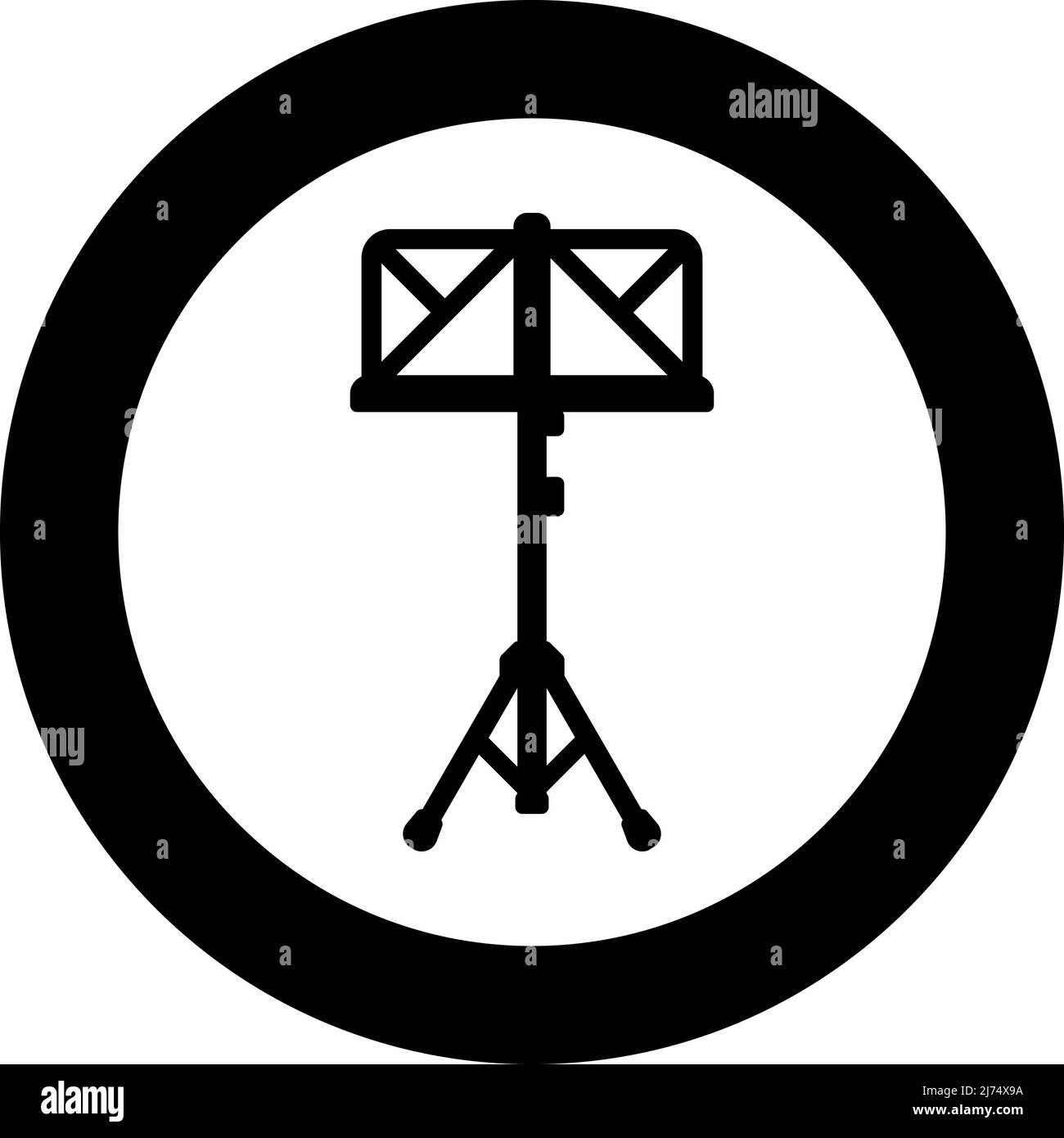 Music stand easel Reading-stand icon in circle round black color vector ...