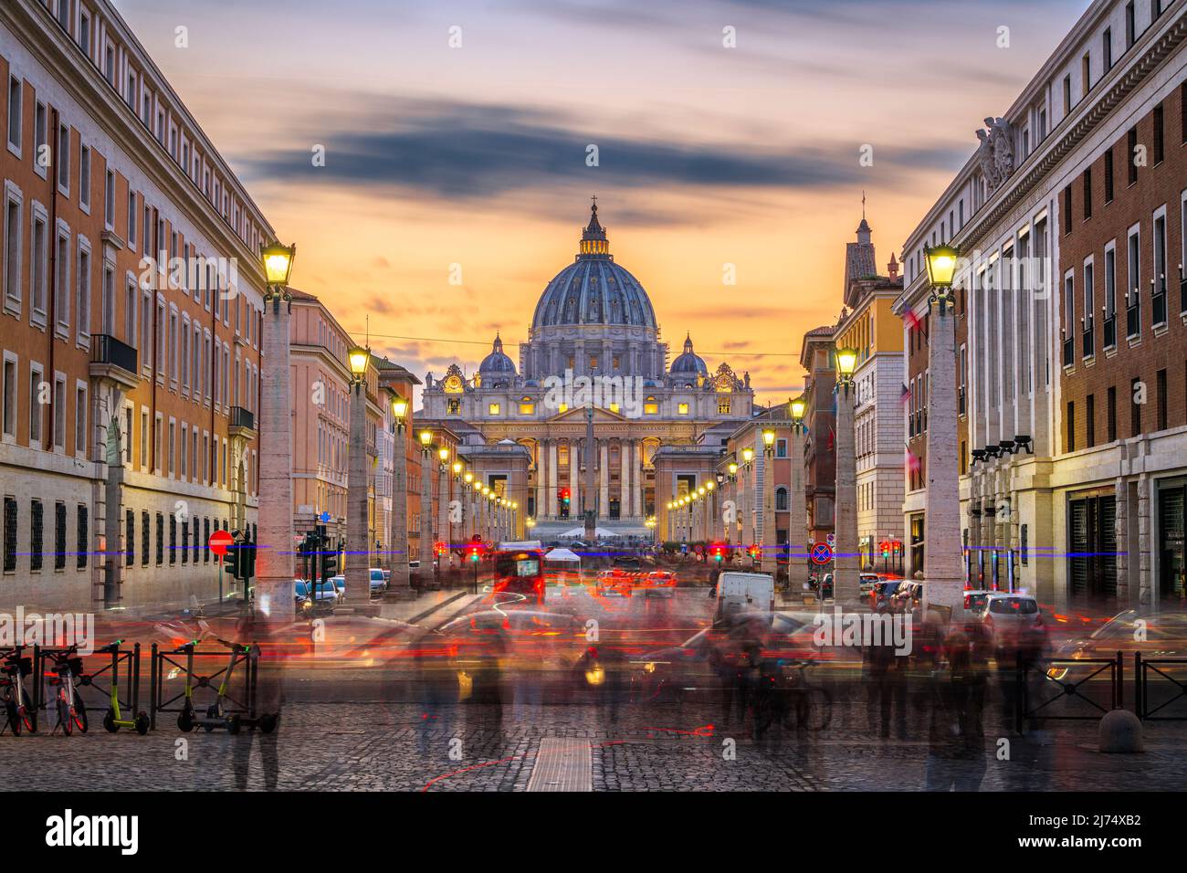 Vatican City, a city-state surrounded by Rome, Italy, with St. Peter's ...