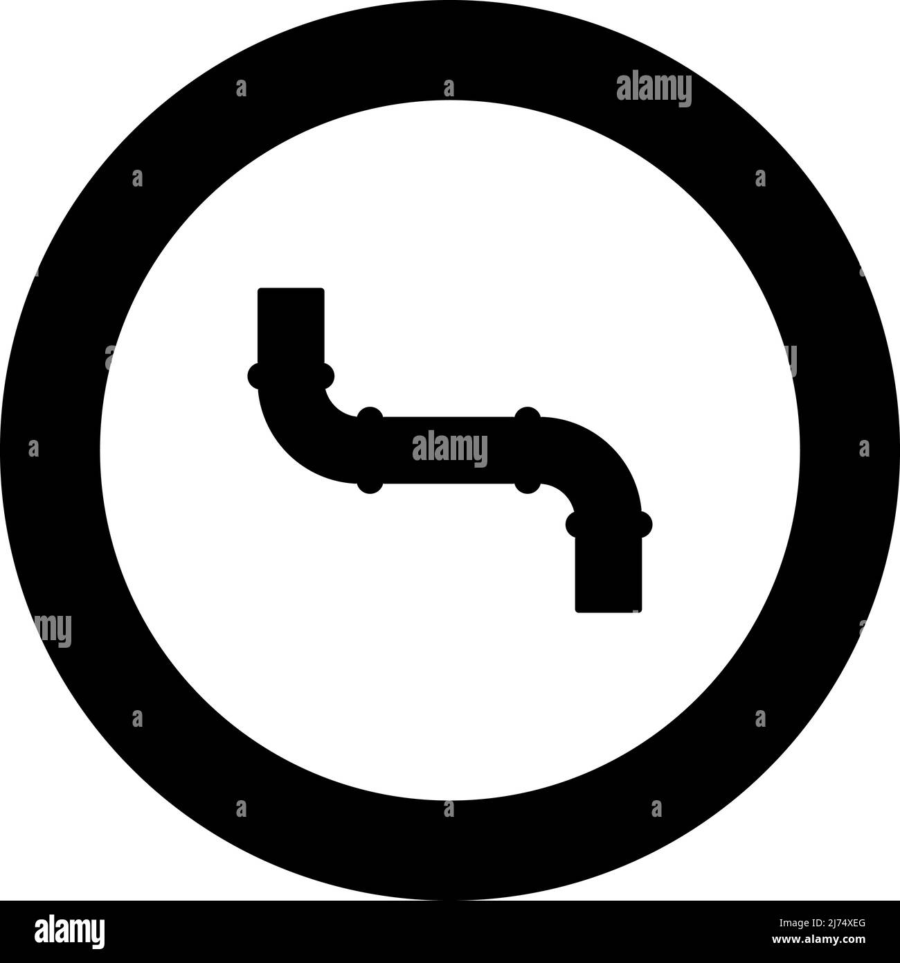 Pipe icon in circle round black color vector illustration image solid ...