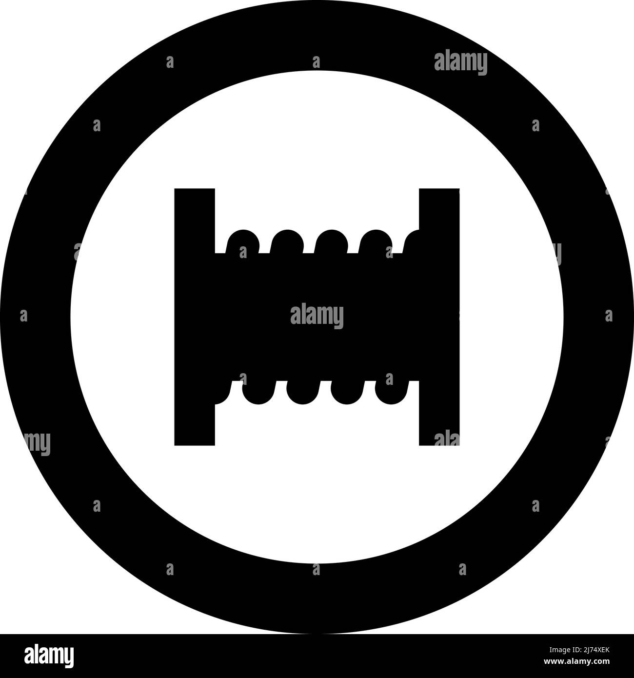 Spool wire cable coil reel cord icon in circle round black color vector ...