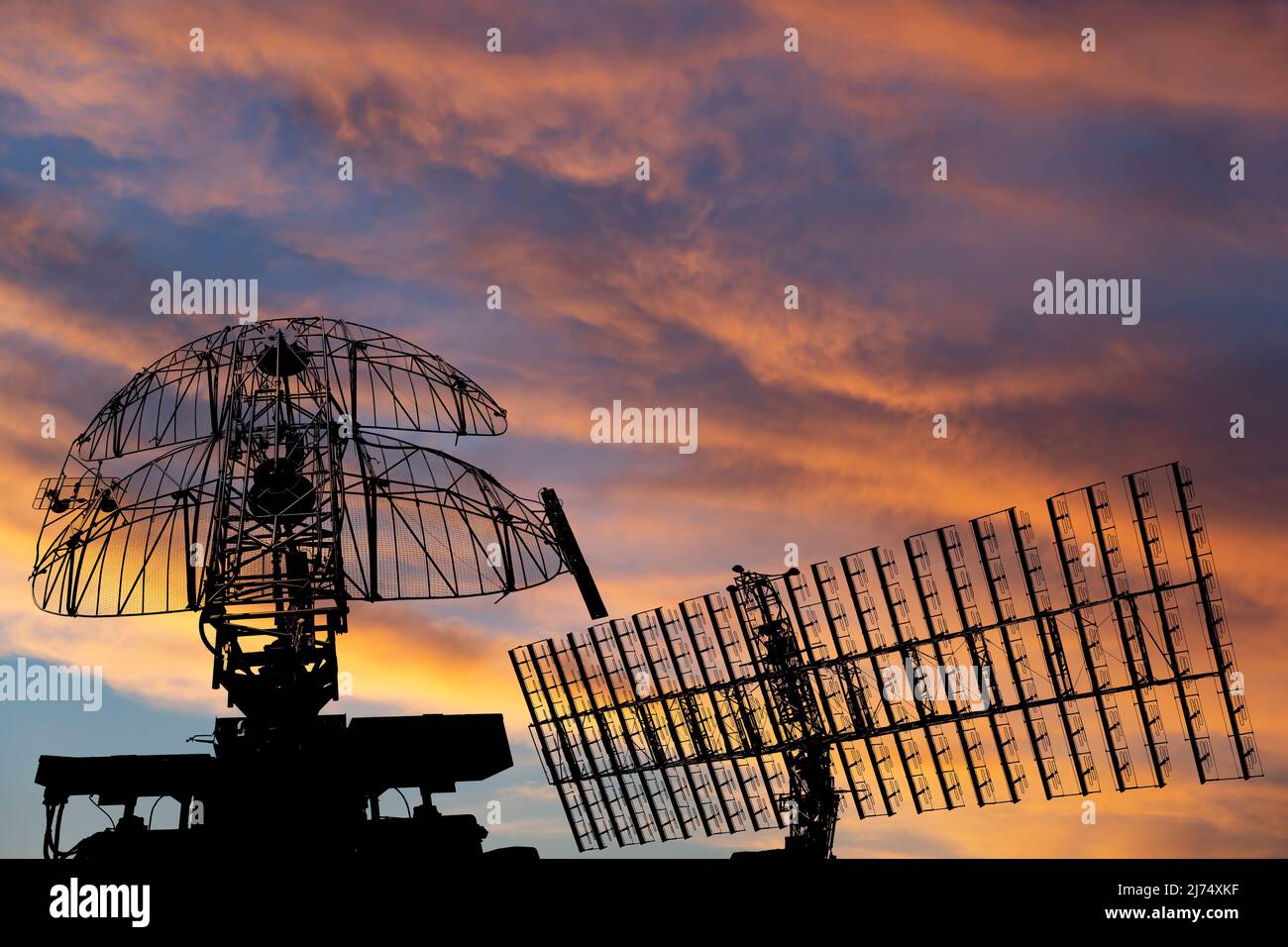 Air defense radars of military mobile anti aircraft systems, modern ...