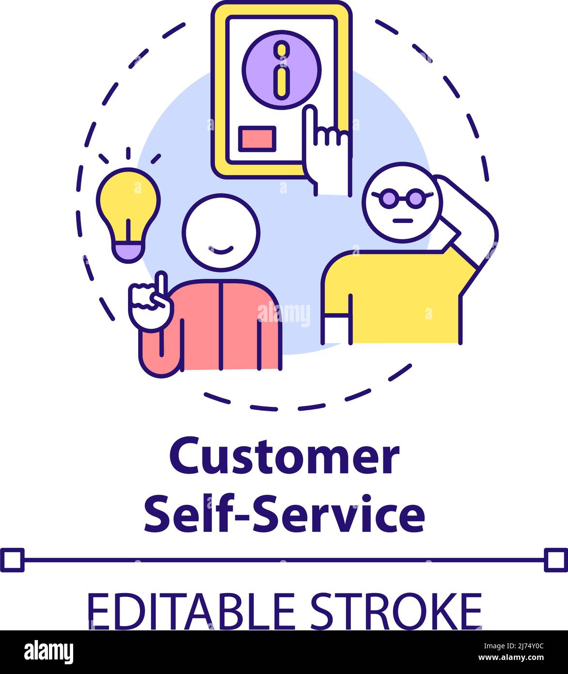 Customer self service concept icon Stock Vector Image & Art - Alamy