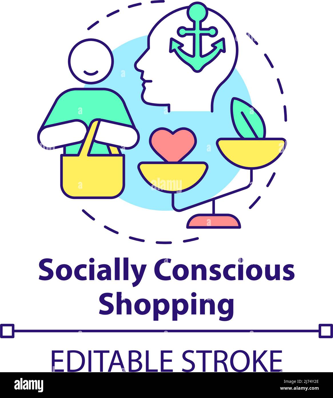 Socially conscious shopping concept icon Stock Vector Image & Art - Alamy