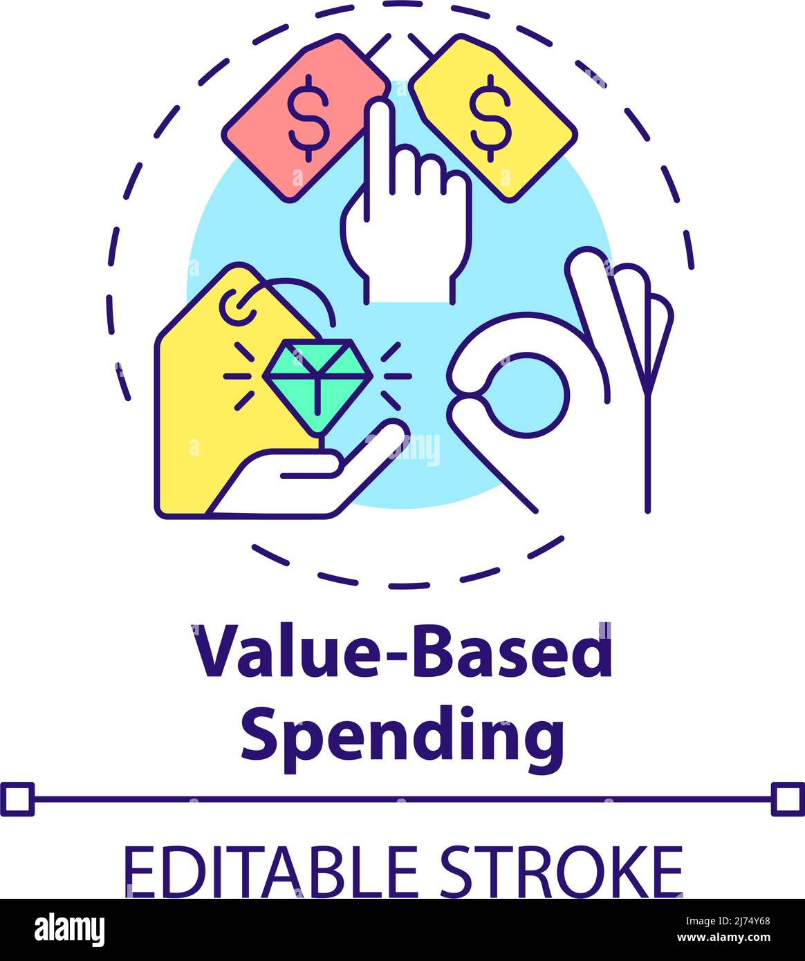 Value based spending concept icon Stock Vector Image & Art - Alamy