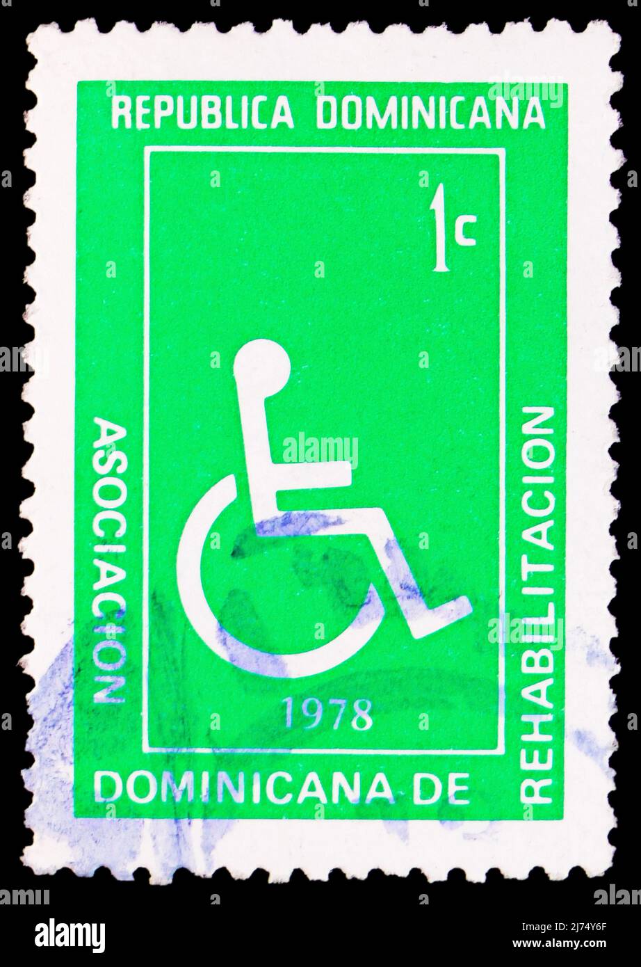 MOSCOW, RUSSIA - MARCH 27, 2022: Postage stamp printed in Dominicana ...