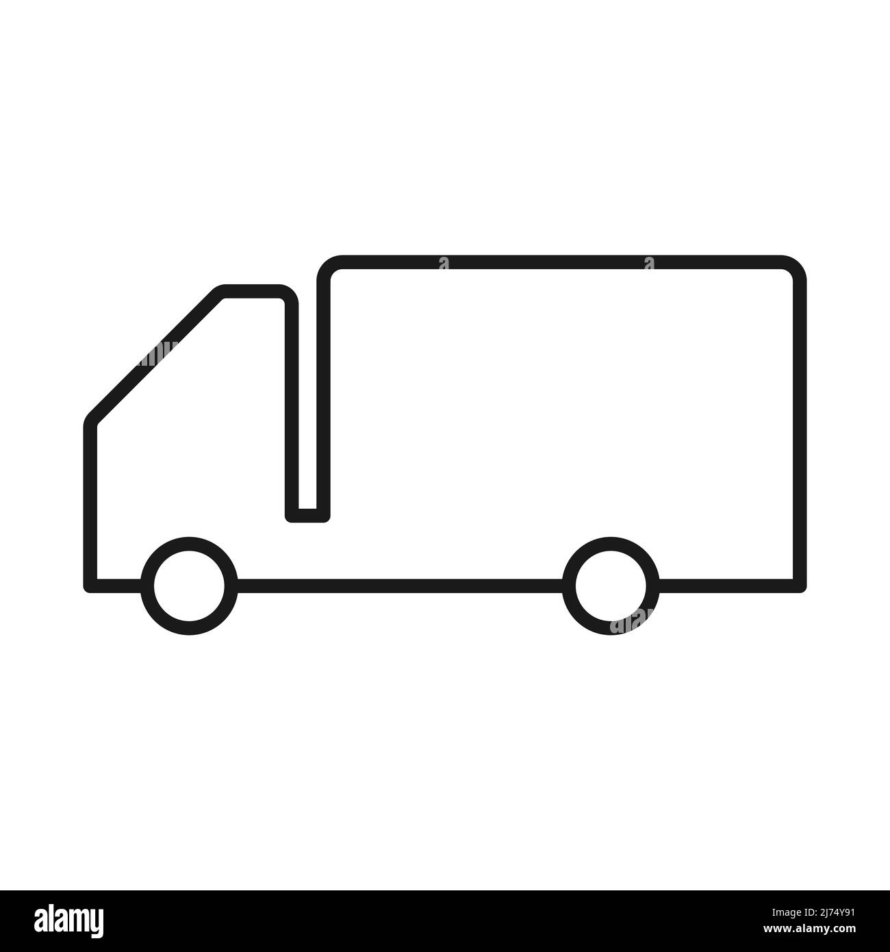 Truck outline vector icon on white background Stock Vector Image & Art ...