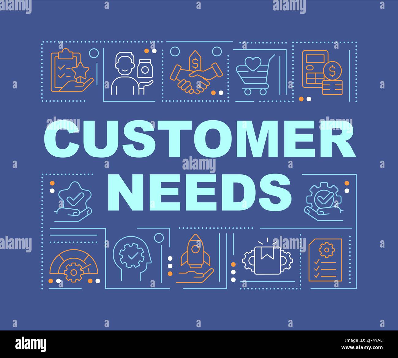 Customer needs word concepts dark blue banner Stock Vector Image & Art ...