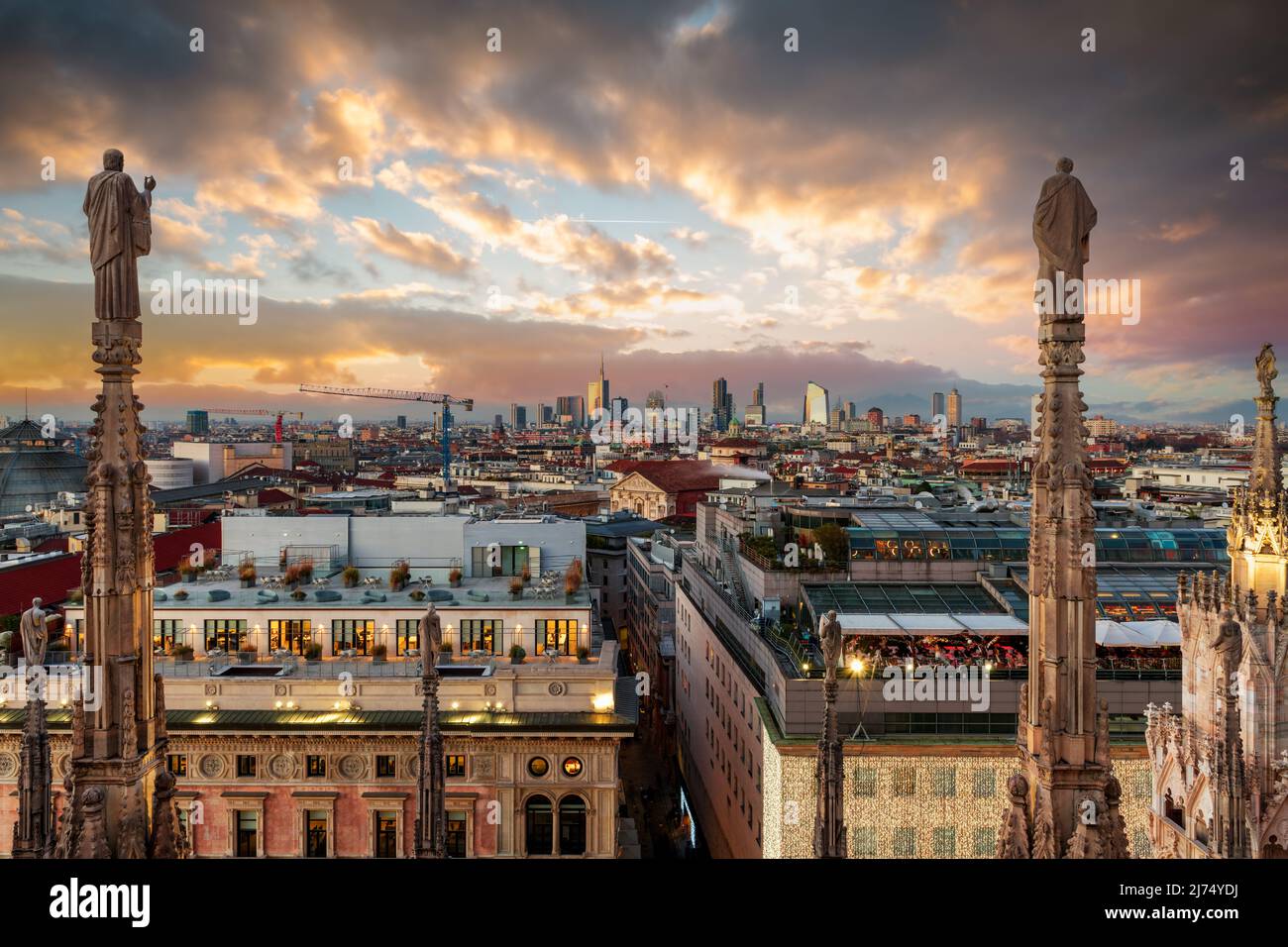 Milan, Italy city skyline from above in the evening Stock Photo - Alamy