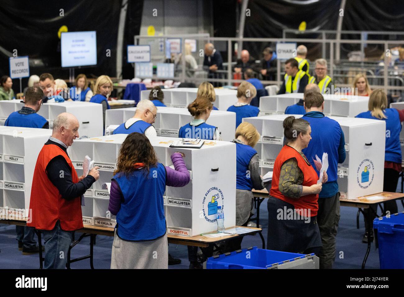 Counting continues for the Belfast North constituency of the Northern ...