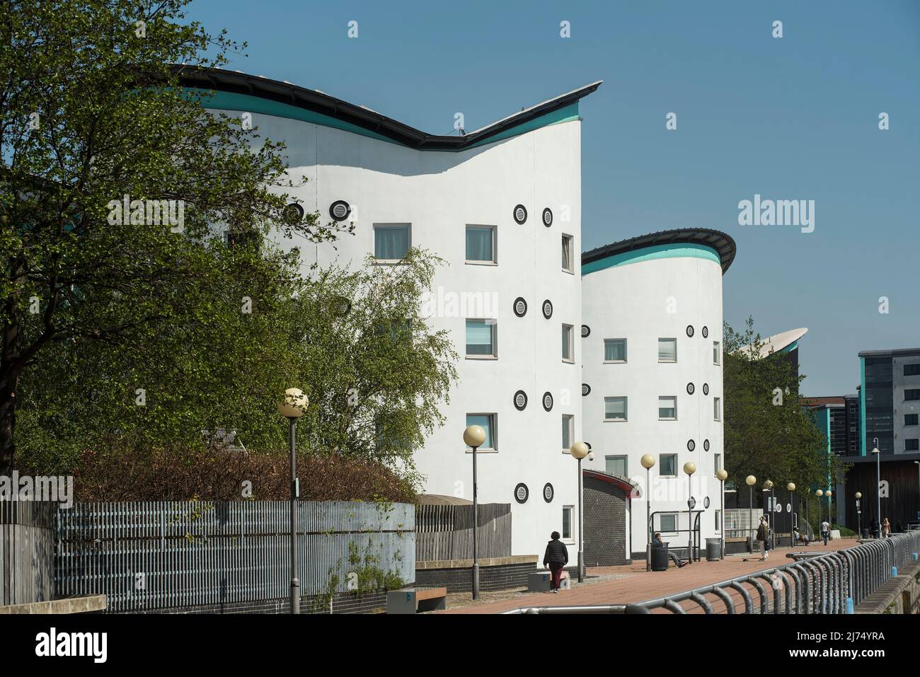 Modern apartment blocks london urban living blue hi-res stock ...