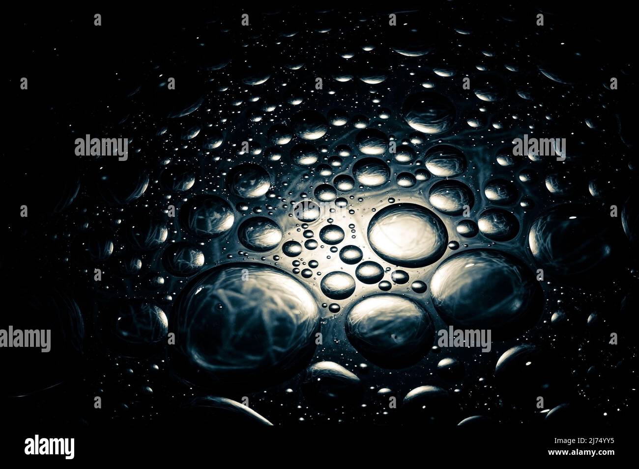 Abstract dark shiny background with droplets. Droplets background with ...