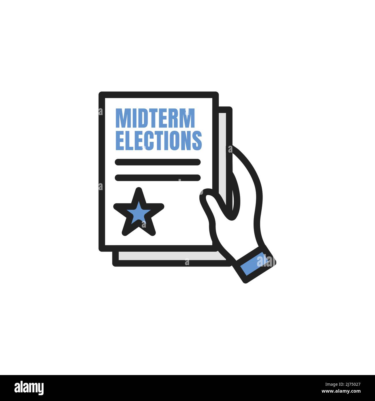 2022 Midterm Elections Design with Red White Blue Vote Icon Stock ...
