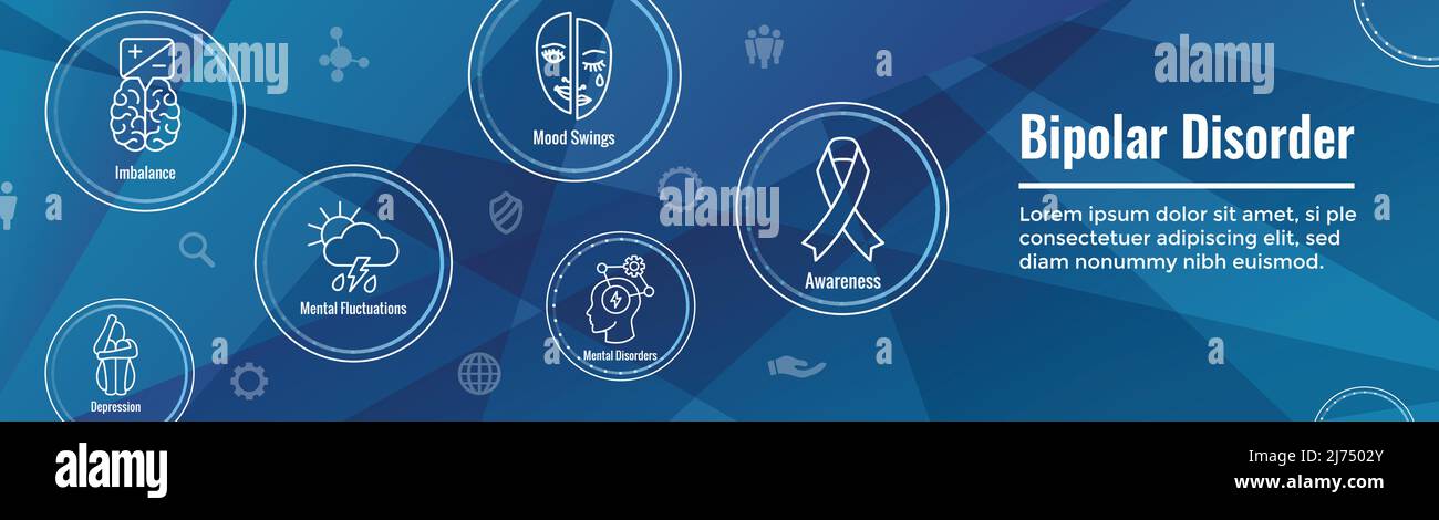 Bipolar Disorder or Depression BP Icon Set and Web Header Banner Stock ...