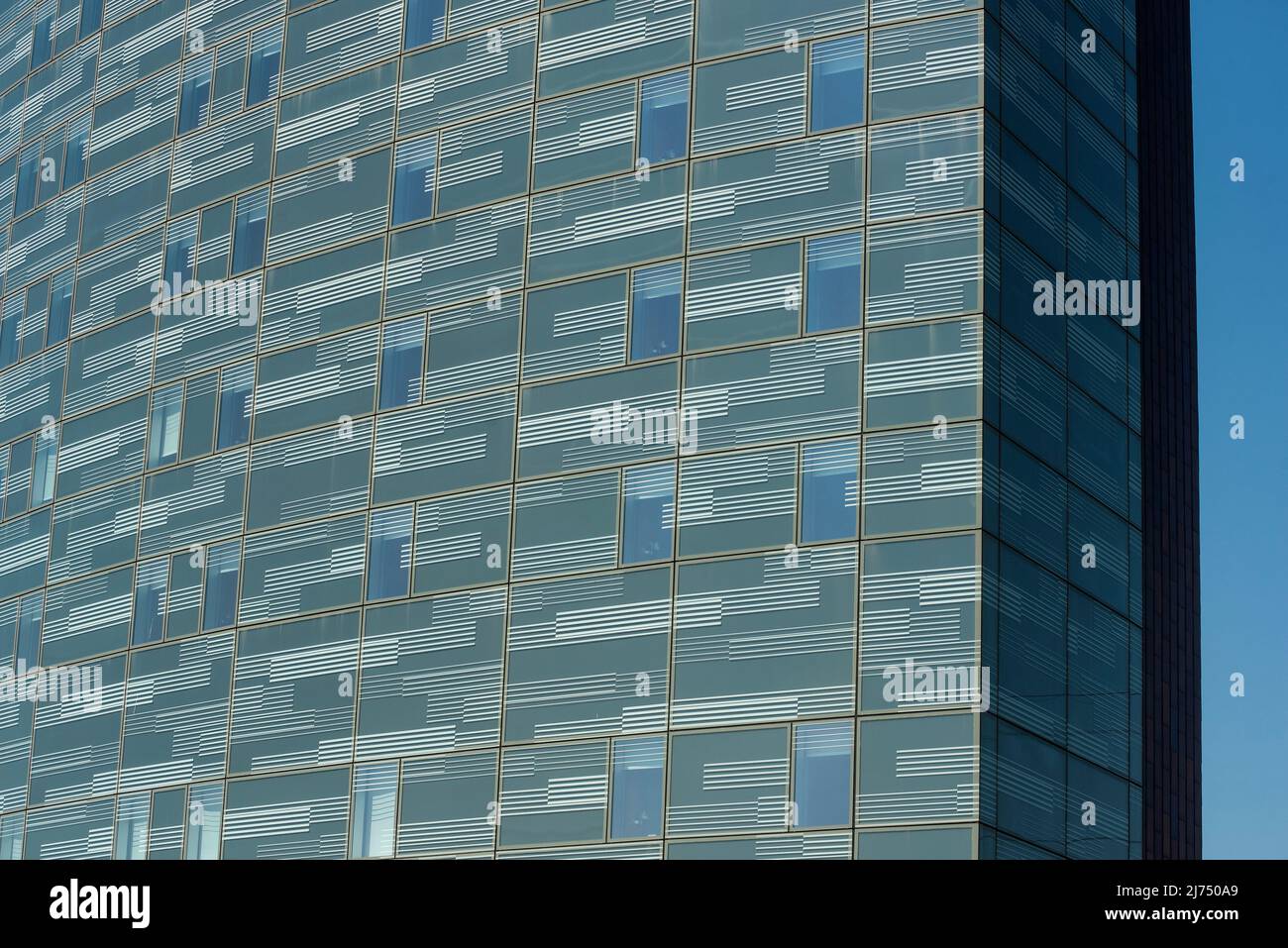Patterned glass fronted modern architecture. Hotel building in London ...