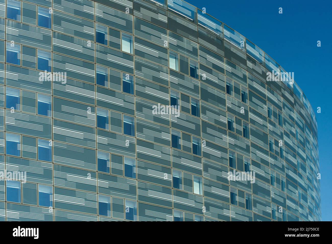 Patterned glass fronted modern architecture. Hotel building in London ...