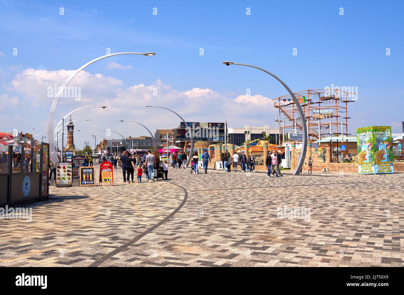 Modern pedestrian walkway in Skegness, Lincolnshire, UK Stock Photo - Alamy