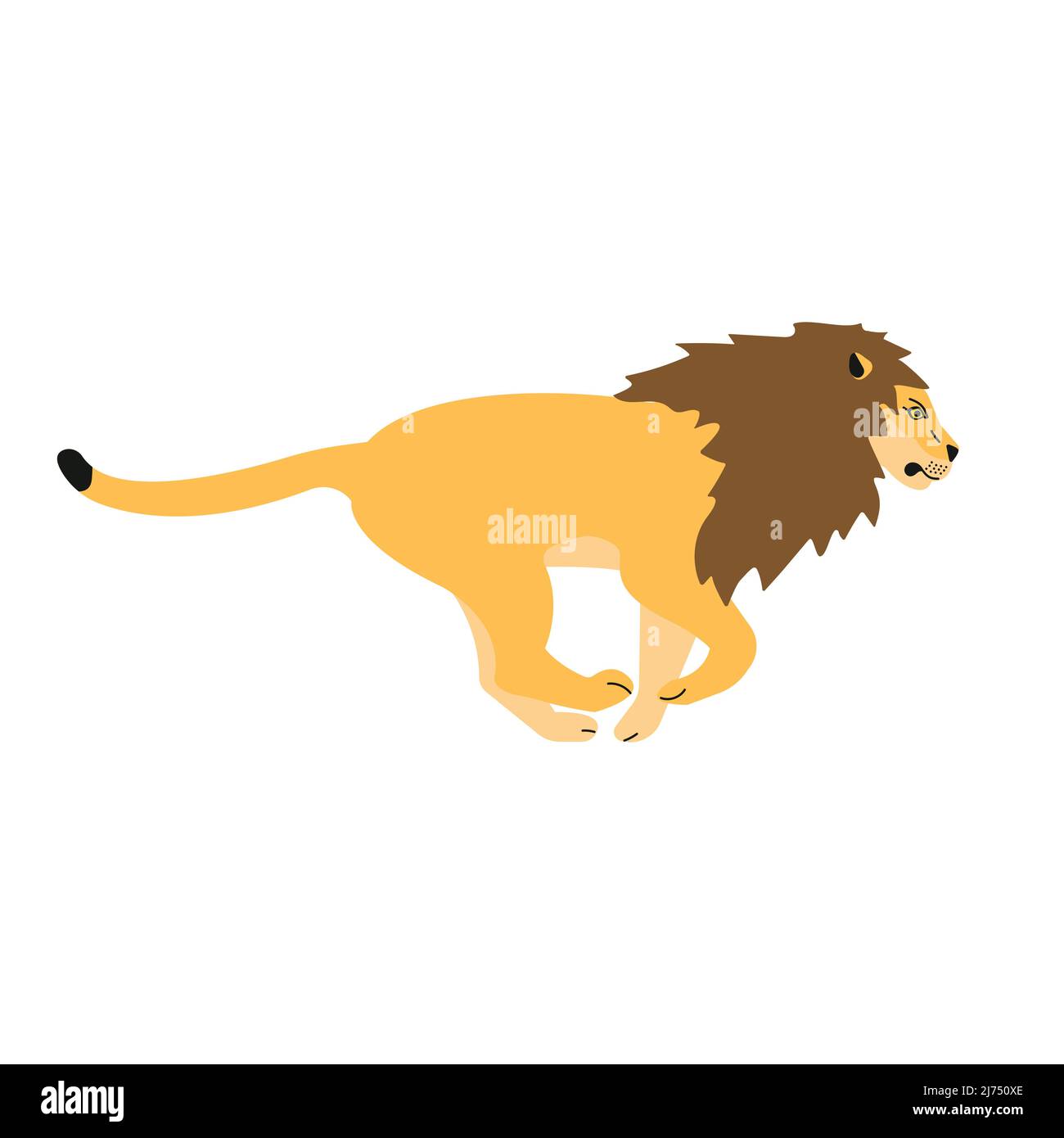 Vector flat running lion isolated on white background Stock Vector ...