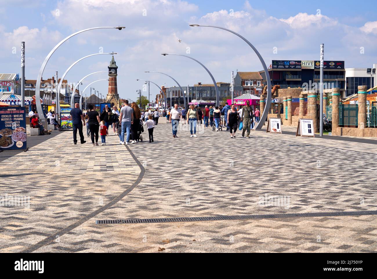 Modern pedestrian walkway in Skegness, Lincolnshire, UK Stock Photo - Alamy