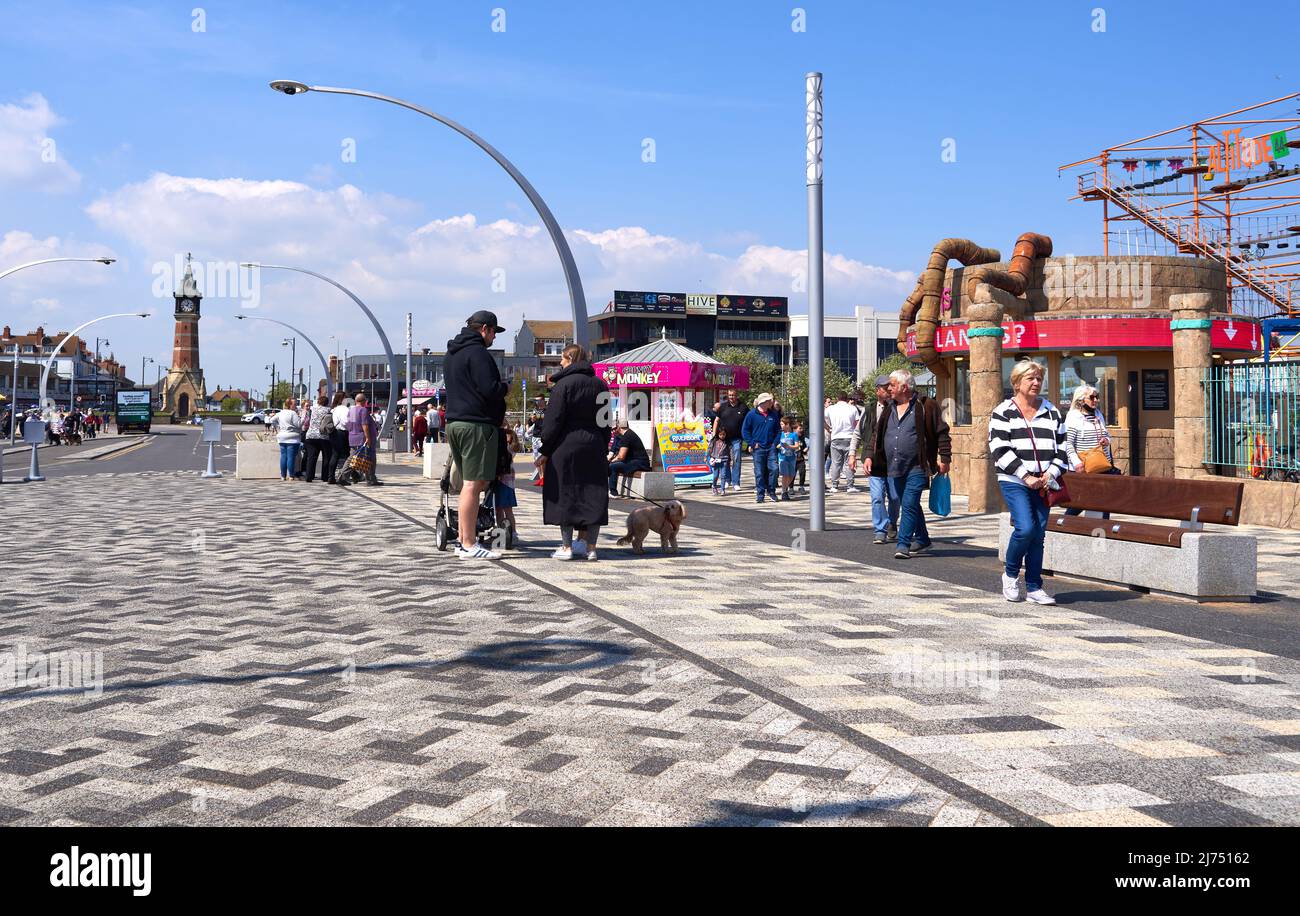 Modern pedestrian walkway in Skegness, Lincolnshire, UK Stock Photo - Alamy