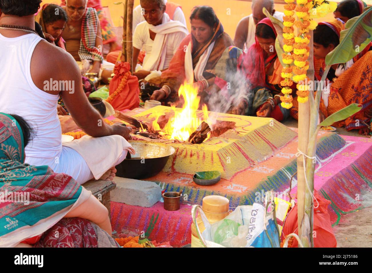 13 April 2022: Havan Yagya Fire Ceremony by Several people On the ...