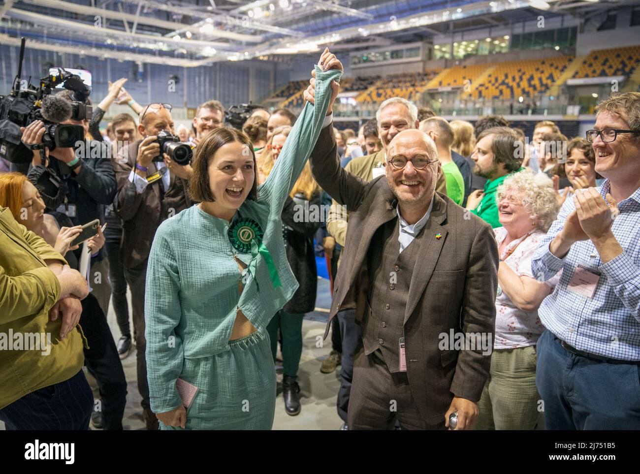 Scottish Green Party's Holly Bruce (left) with party co-leader Patrick ...