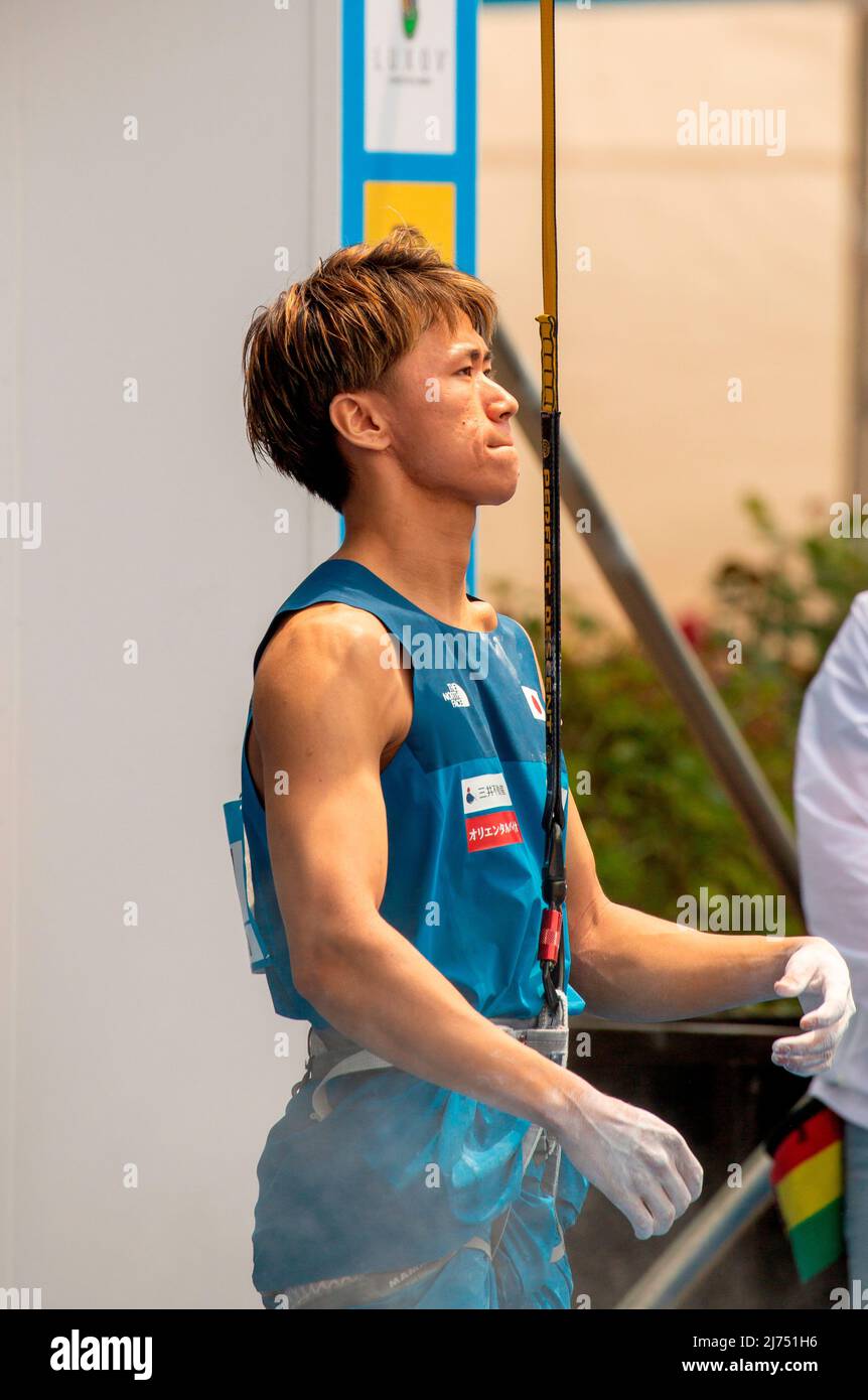 Yudai Ikeda (JPN), May 6, 2022 - Sport Climbing : Men's Speed qualification during the IFSC ...
