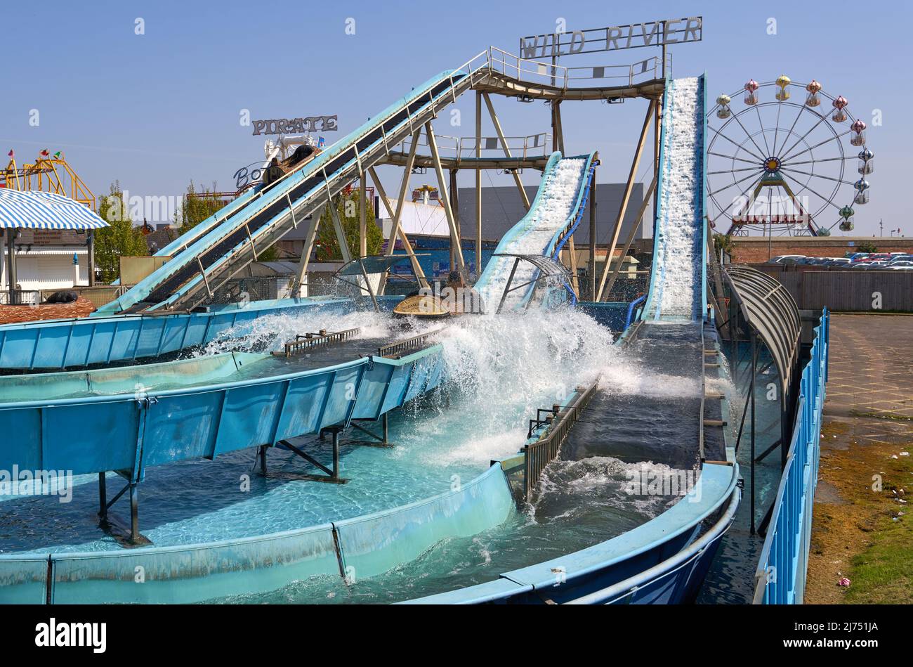 Log flume ride at Skegness, Lincolnshire, UK Stock Photo - Alamy