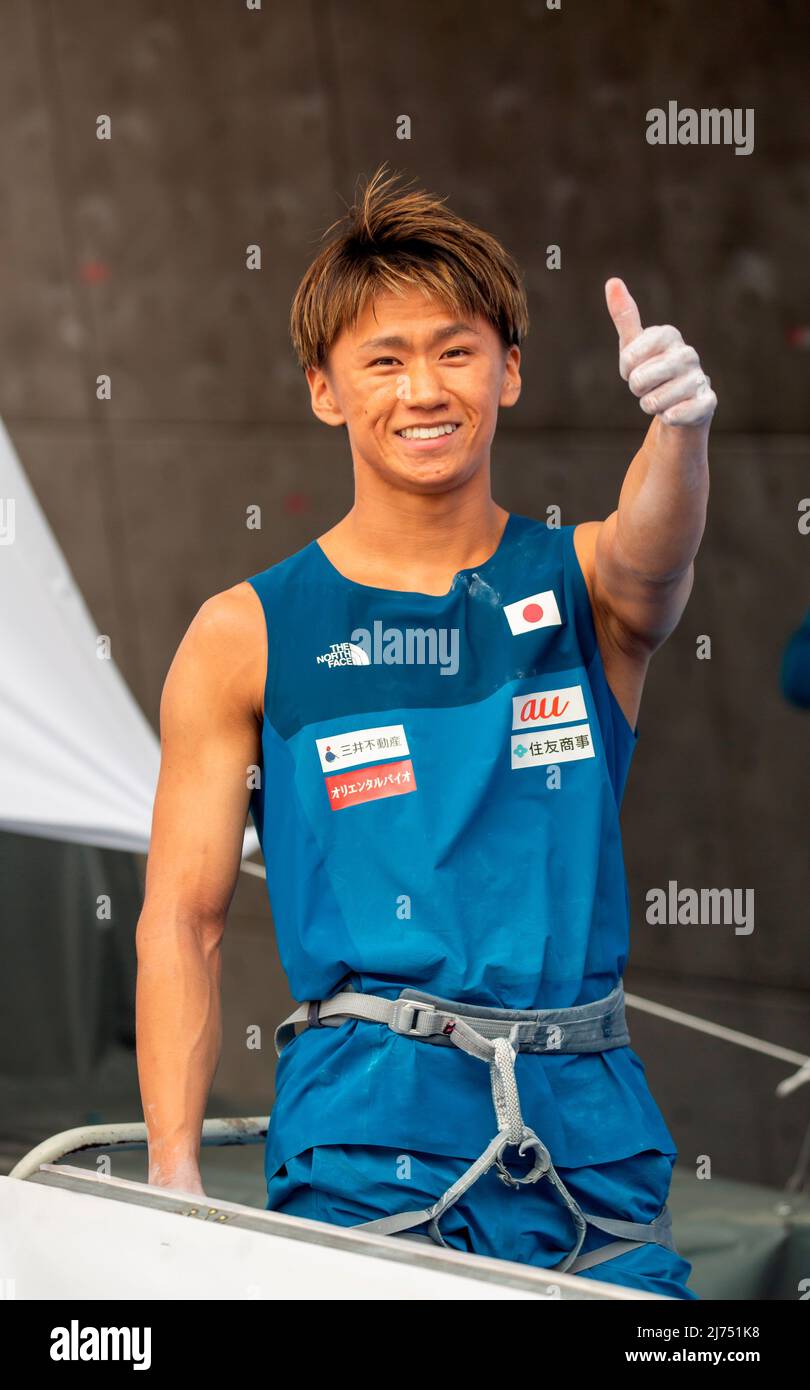 Yudai Ikeda (JPN), May 6, 2022 - Sport Climbing : Men's Speed qualification during the IFSC ...